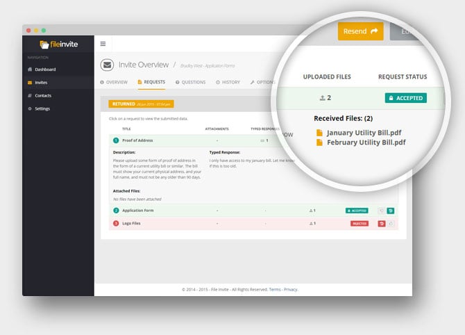 FileInvite features: Forms, Client Portals, Reminders, Digital Signatures, PDF Redaction and more!